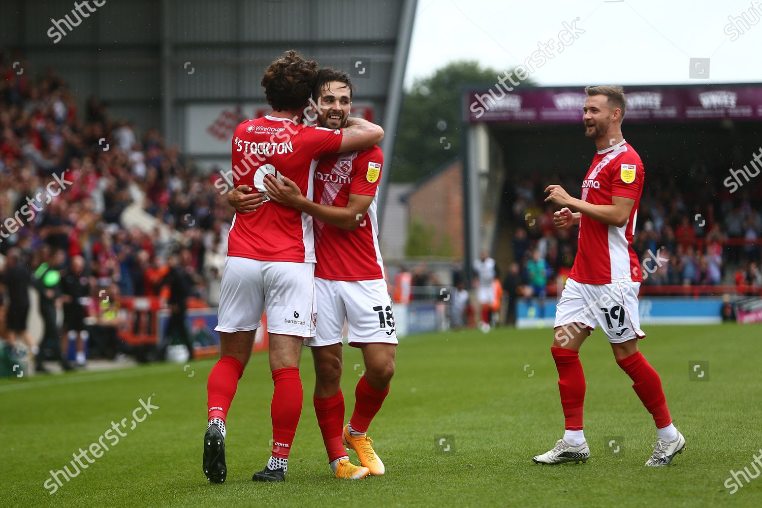 Cole Stockton Morecambe Celebrates Scoring His Editorial Stock Photo ...