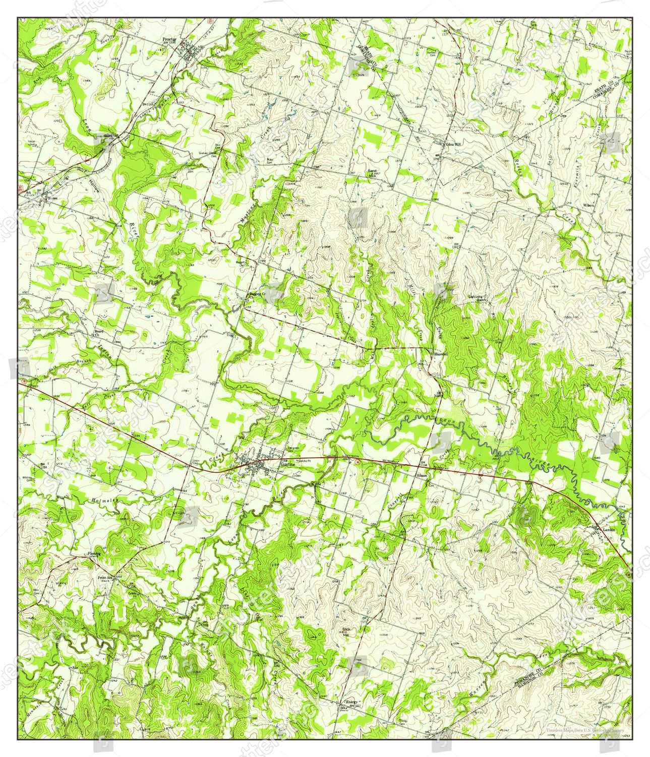 Usa Timeless Maps Gustine Texas Map Editorial Stock Photo - Stock Image ...