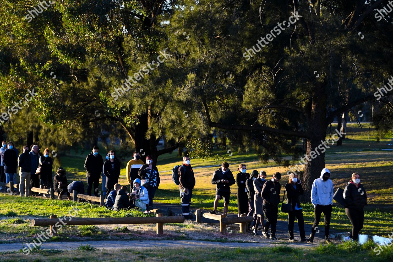 People Cue Long Lines Outside Walkin Editorial Stock Photo - Stock ...