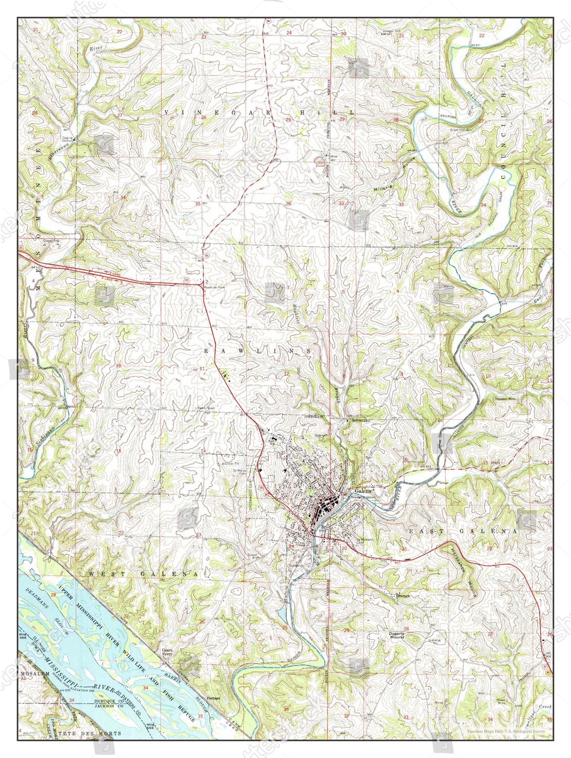 Usa Timeless Maps Galena Illinois Map Editorial Stock Photo - Stock ...