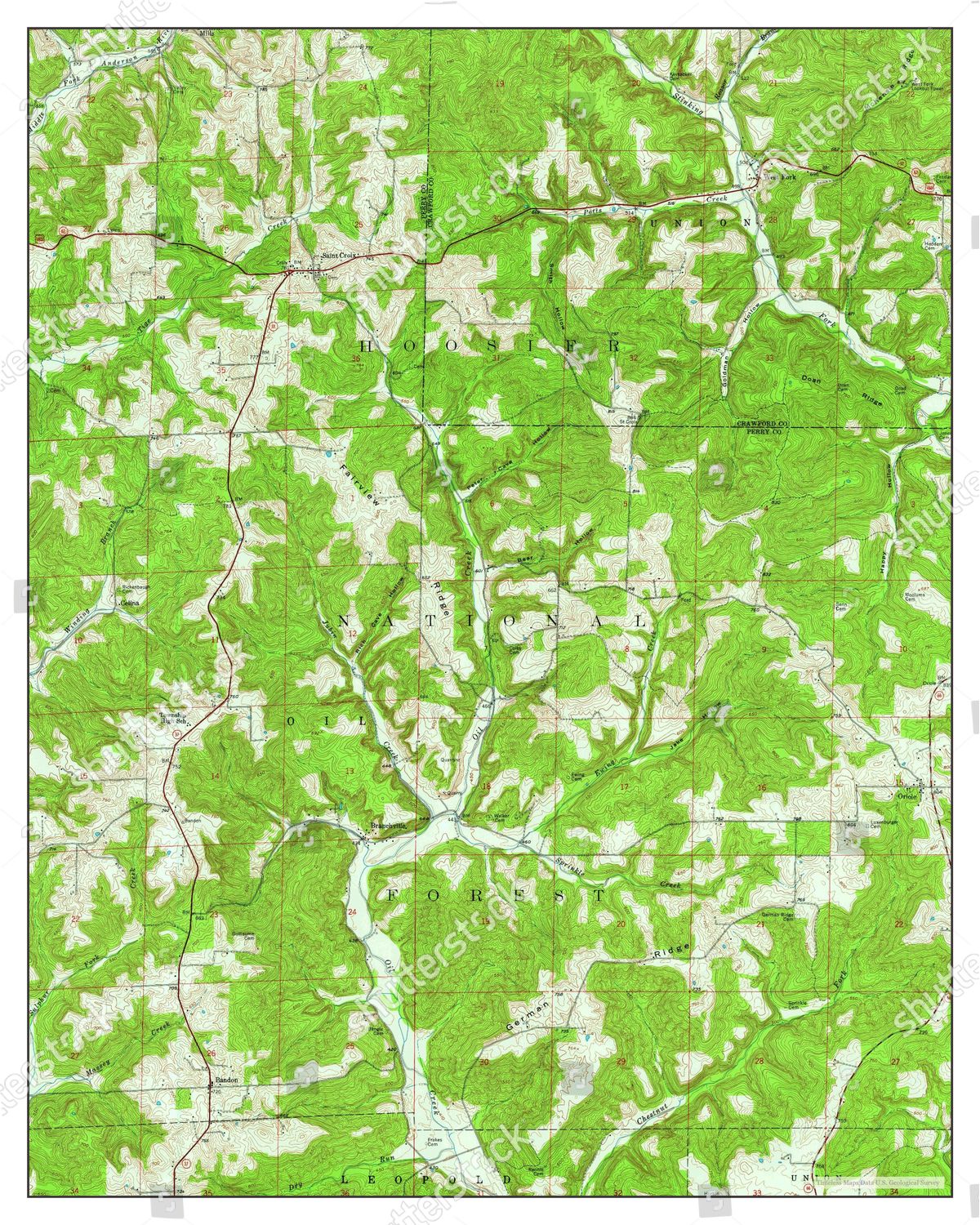 Usa Timeless Maps Branchville Indiana Map Editorial Stock Photo - Stock ...