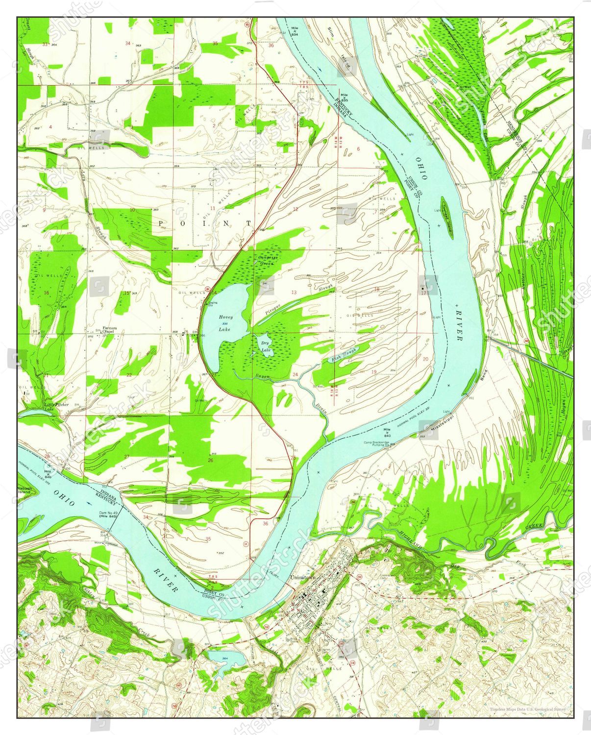 Usa Timeless Maps Uniontown Indiana Map Editorial Stock Photo - Stock ...