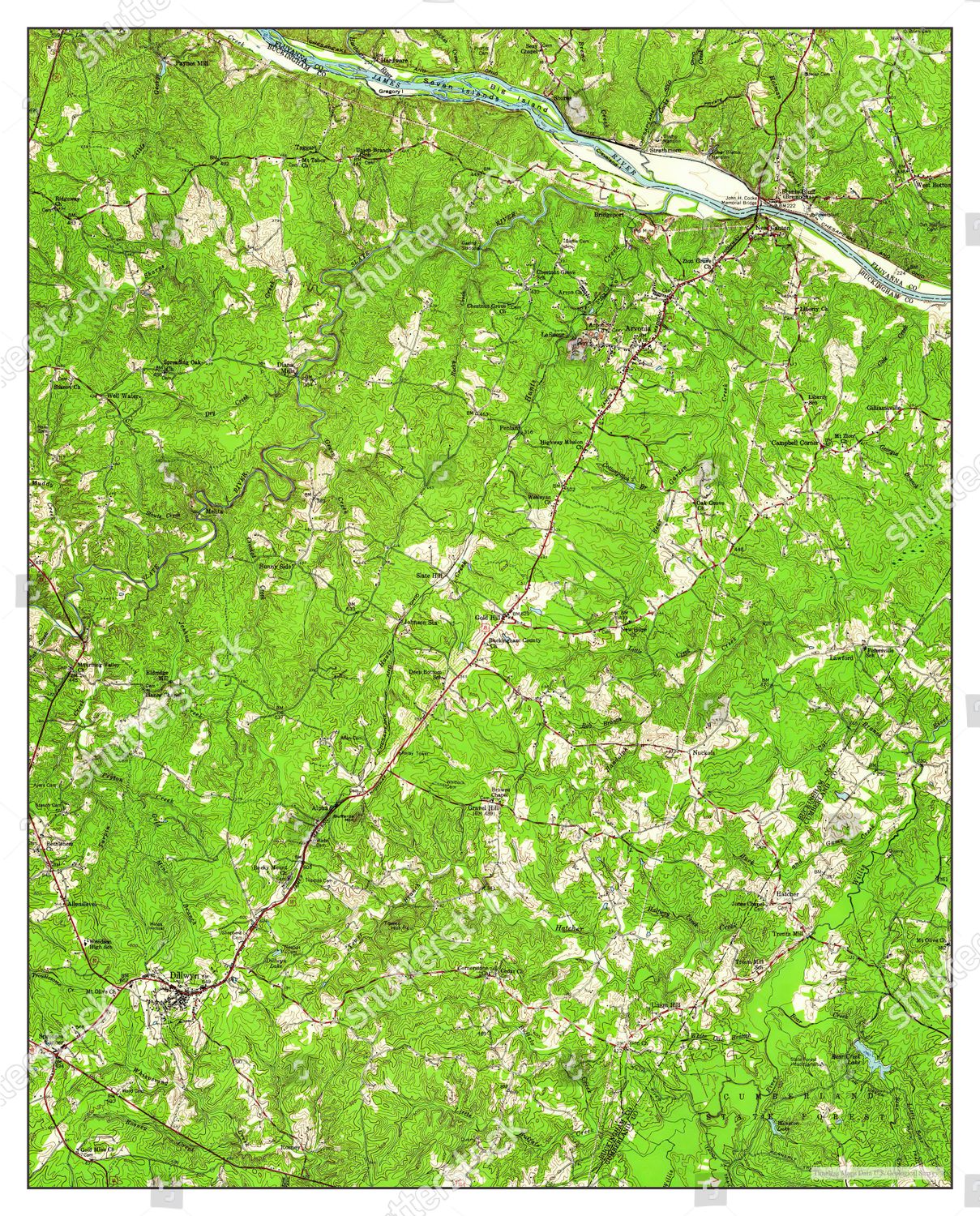 Usa Timeless Maps Dillwyn Virginia Map Editorial Stock Photo - Stock ...