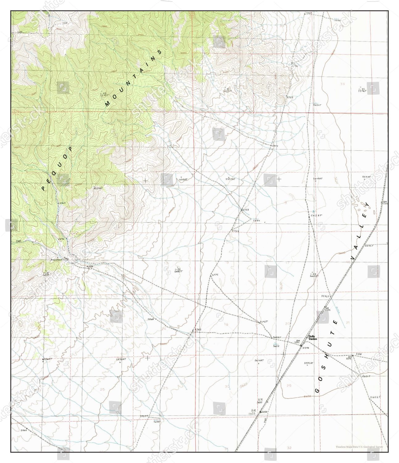 Usa Timeless Maps Dolly Varden Nevada Editorial Stock Photo - Stock ...