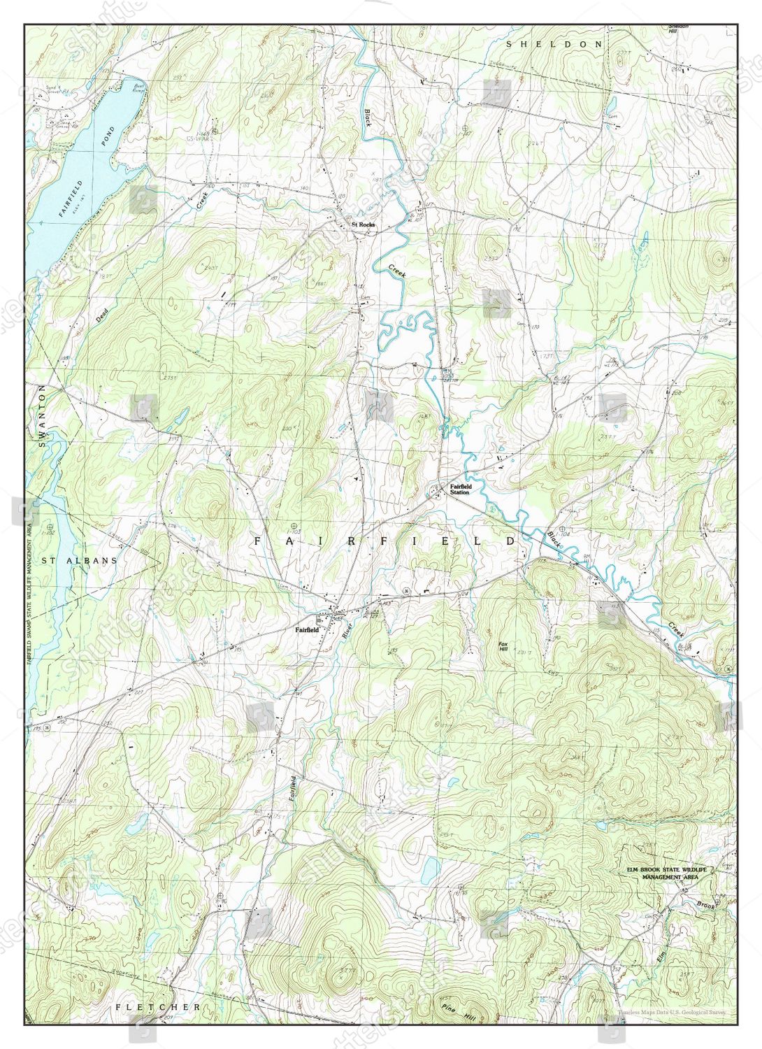 Usa Timeless Maps Fairfield Vermont Map Editorial Stock Photo - Stock ...