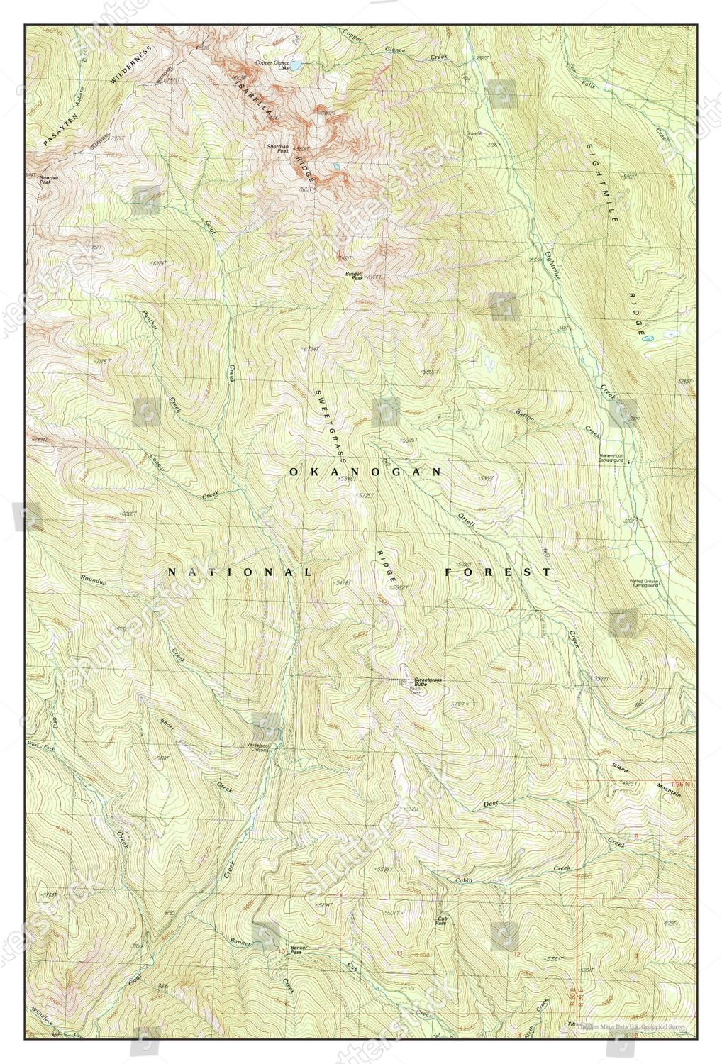 Usa Timeless Maps Sweetgrass Butte Washington Editorial Stock Photo ...