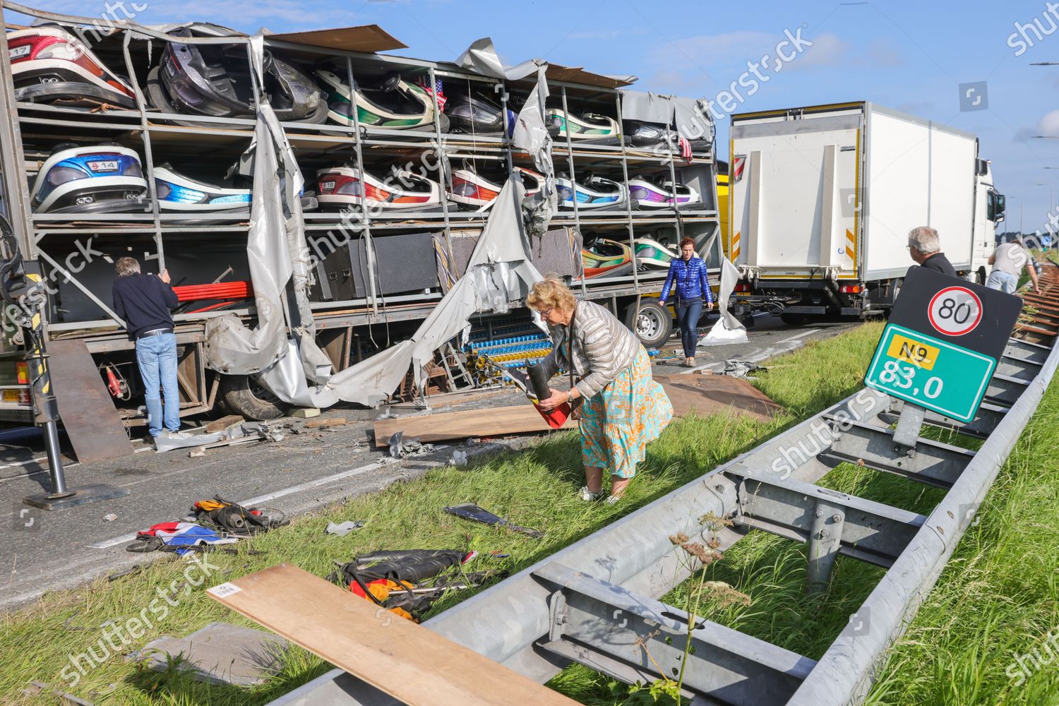 Truck Trailer Loaded Bumper Cars On Editorial Stock Photo - Stock Image ...