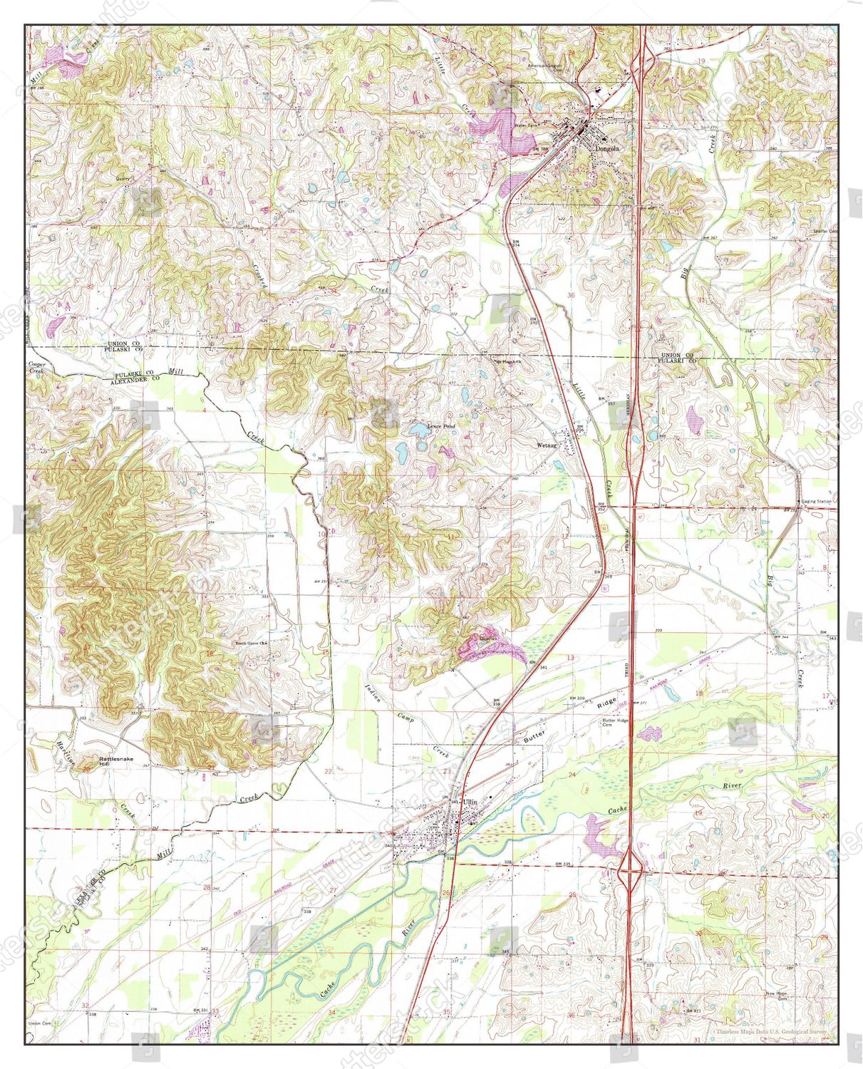 Usa Timeless Maps Dongola Illinois Map Editorial Stock Photo - Stock ...