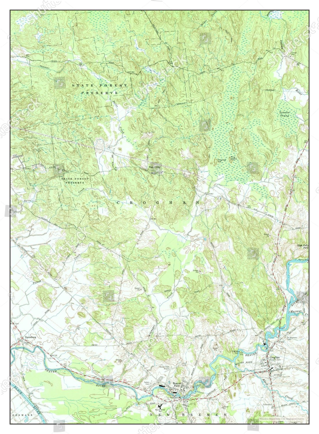 Usa Timeless Maps Croghan New York Editorial Stock Photo - Stock Image ...