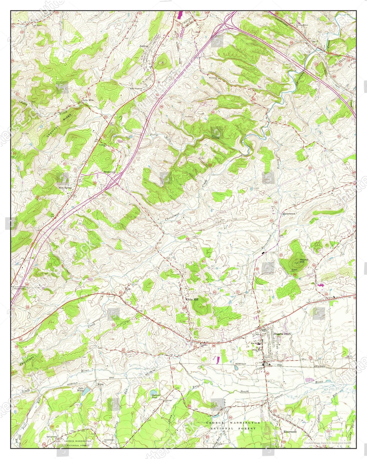 Usa Timeless Maps Stuarts Draft Virginia Editorial Stock Photo - Stock ...