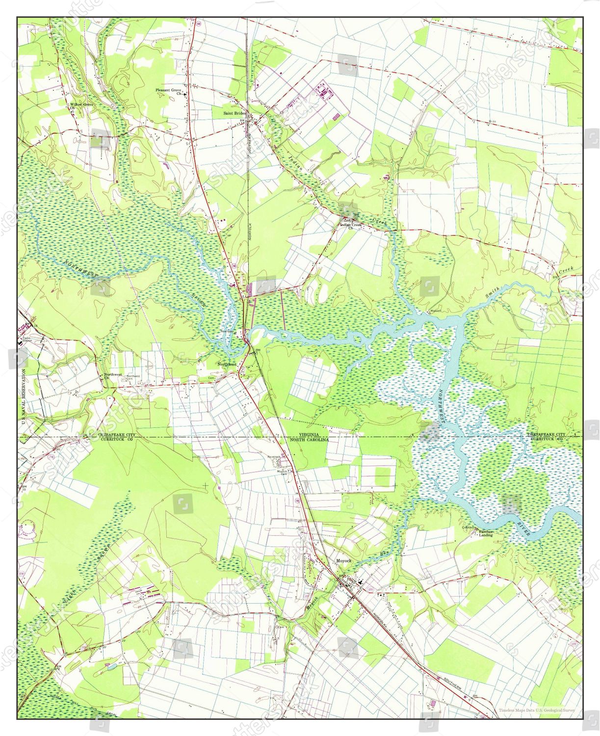 Usa Timeless Maps Moyock Virginia Map Editorial Stock Photo - Stock ...