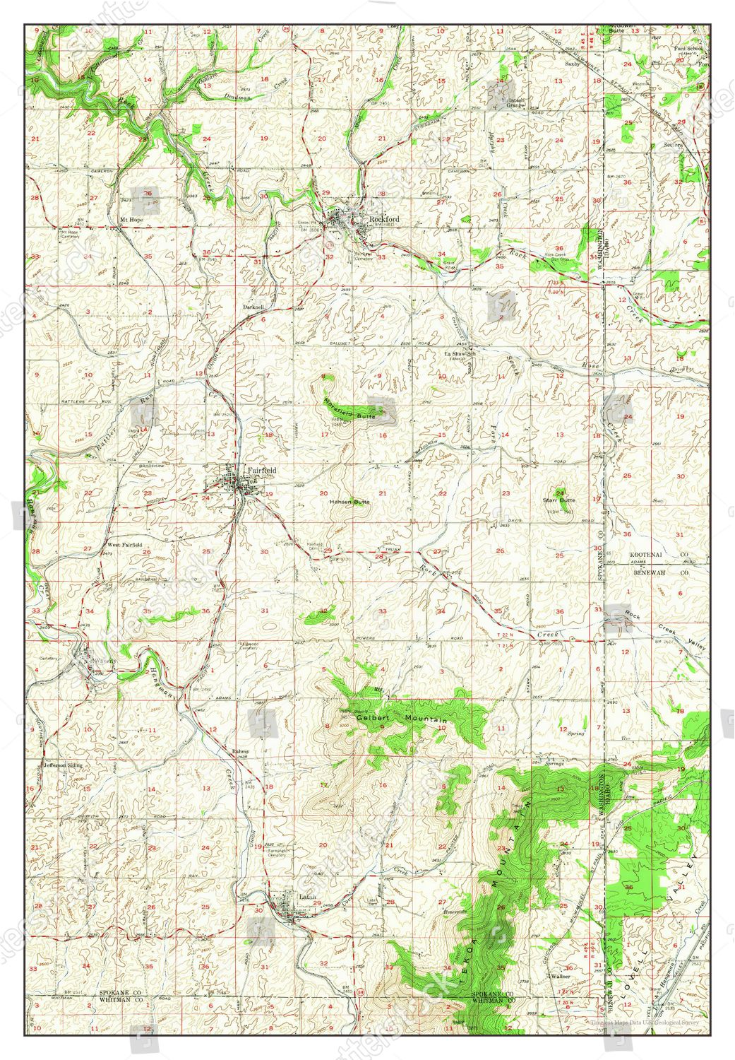 Usa Timeless Maps Fairfield Washington Map Editorial Stock Photo ...