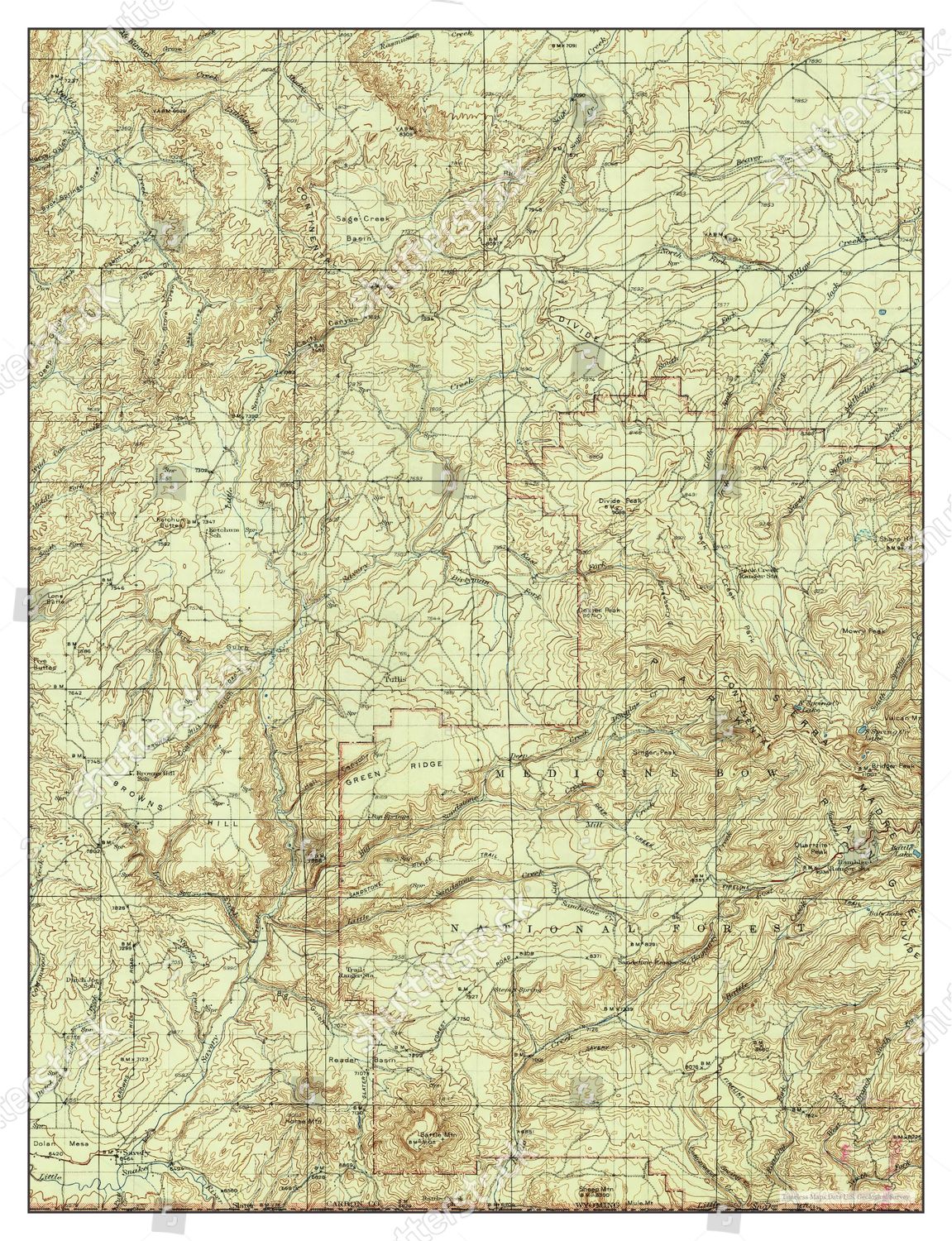 Usa Timeless Maps Savery Wyoming Map Editorial Stock Photo - Stock ...