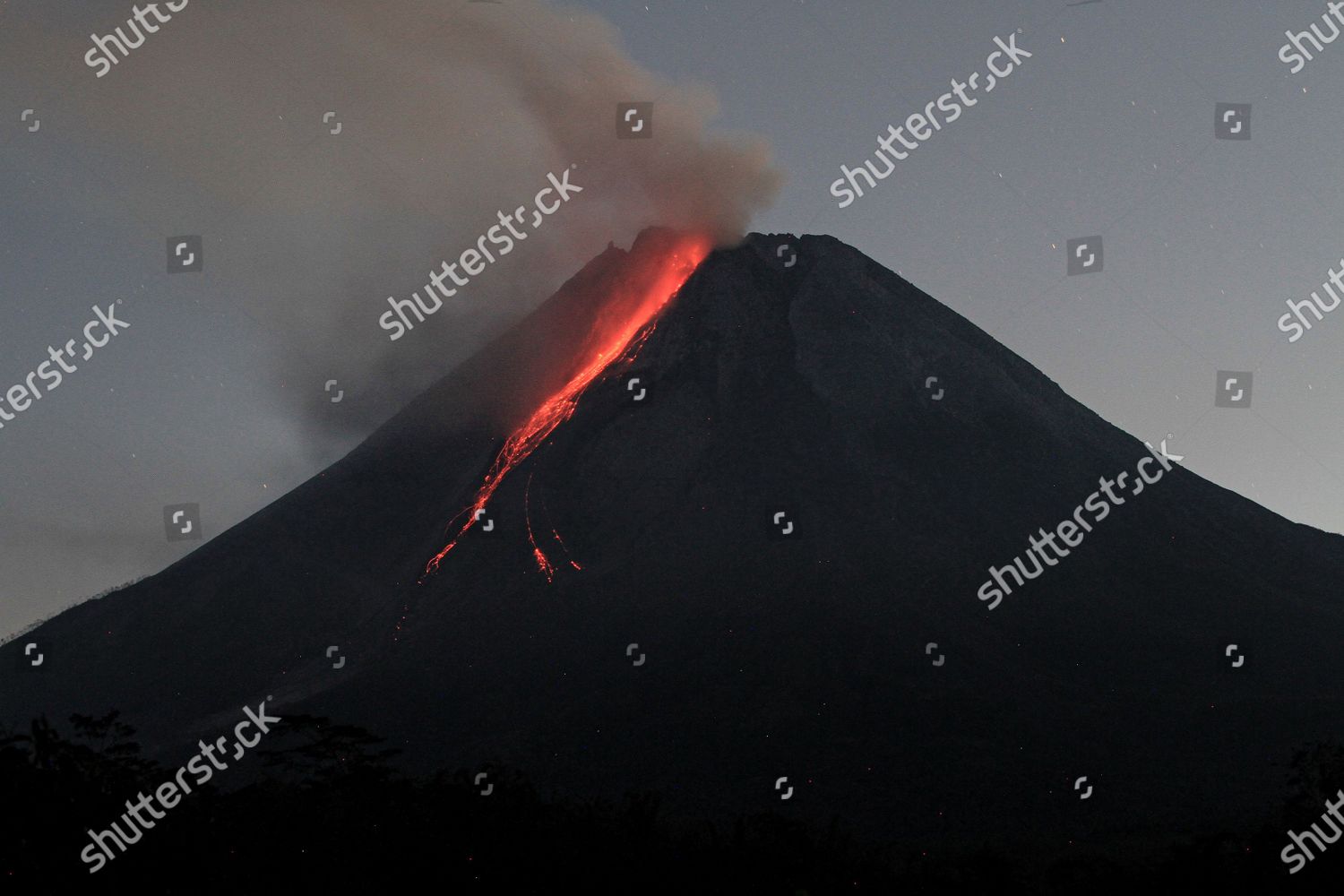 Indonesias Most Active Volcano Mount Merapi Editorial Stock Photo ...
