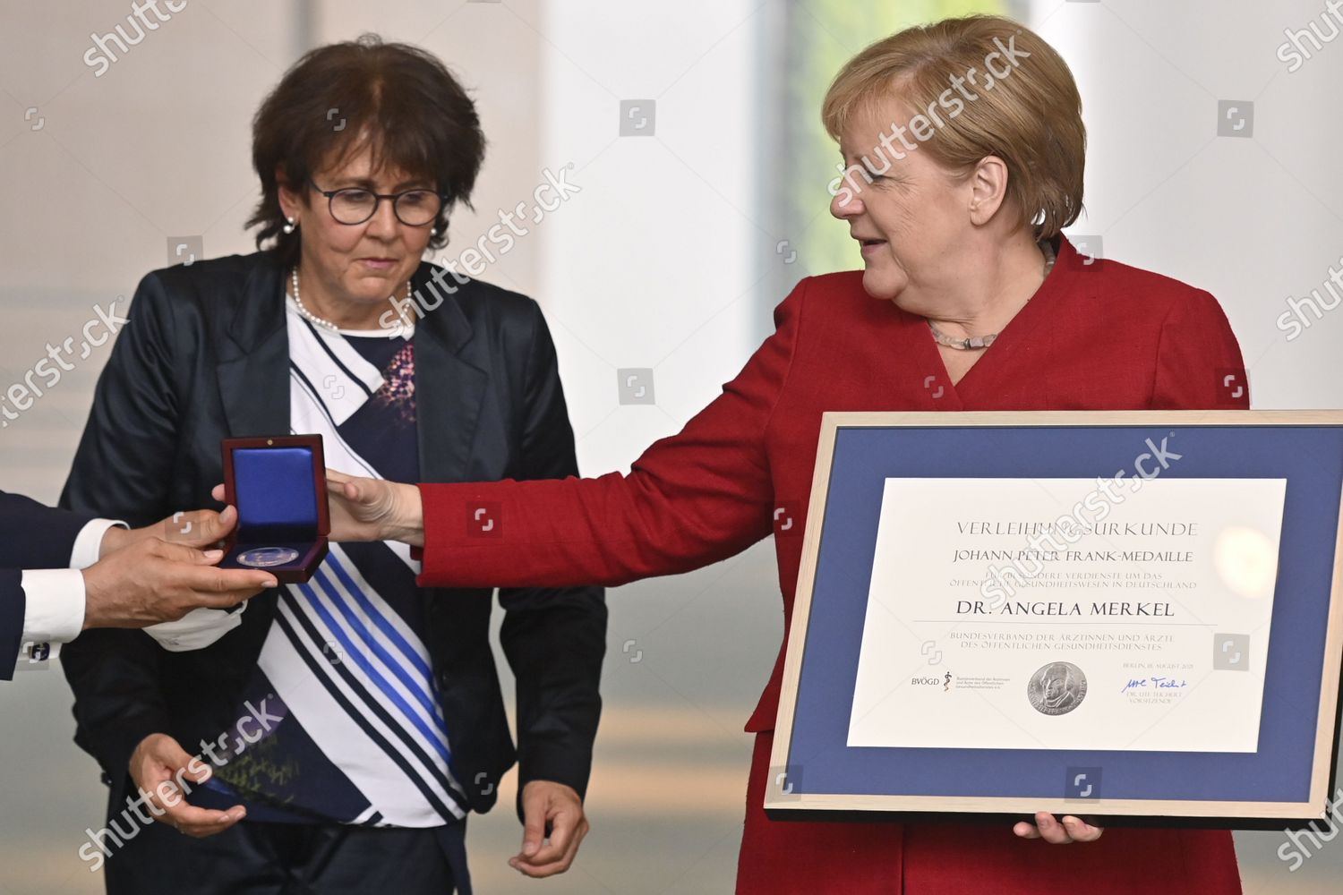 German Chancellor Angela Merkel R Poses Editorial Stock Photo - Stock ...