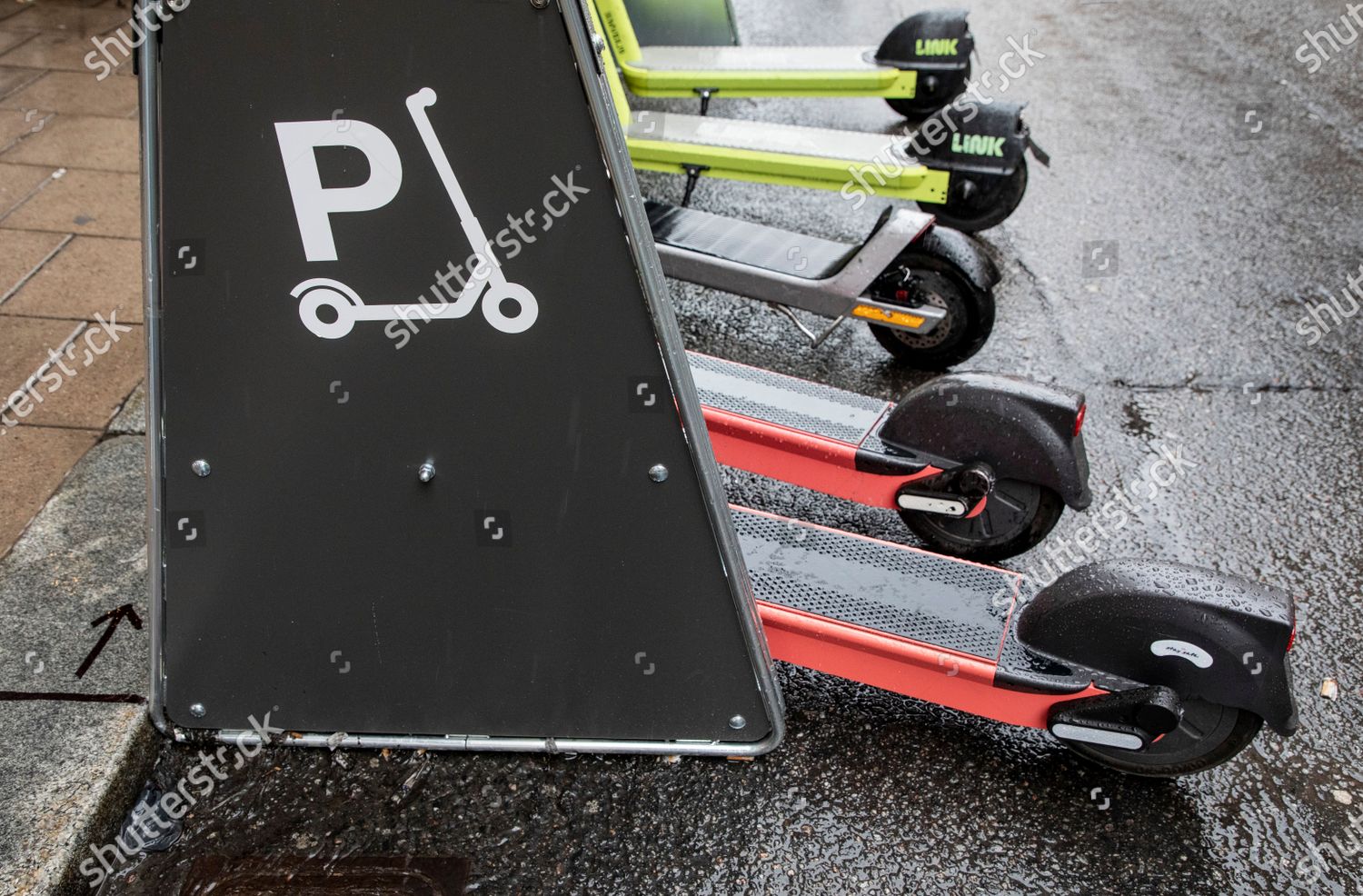 Parking Racks Electric Scooters Escooters Stockholm Editorial Stock ...