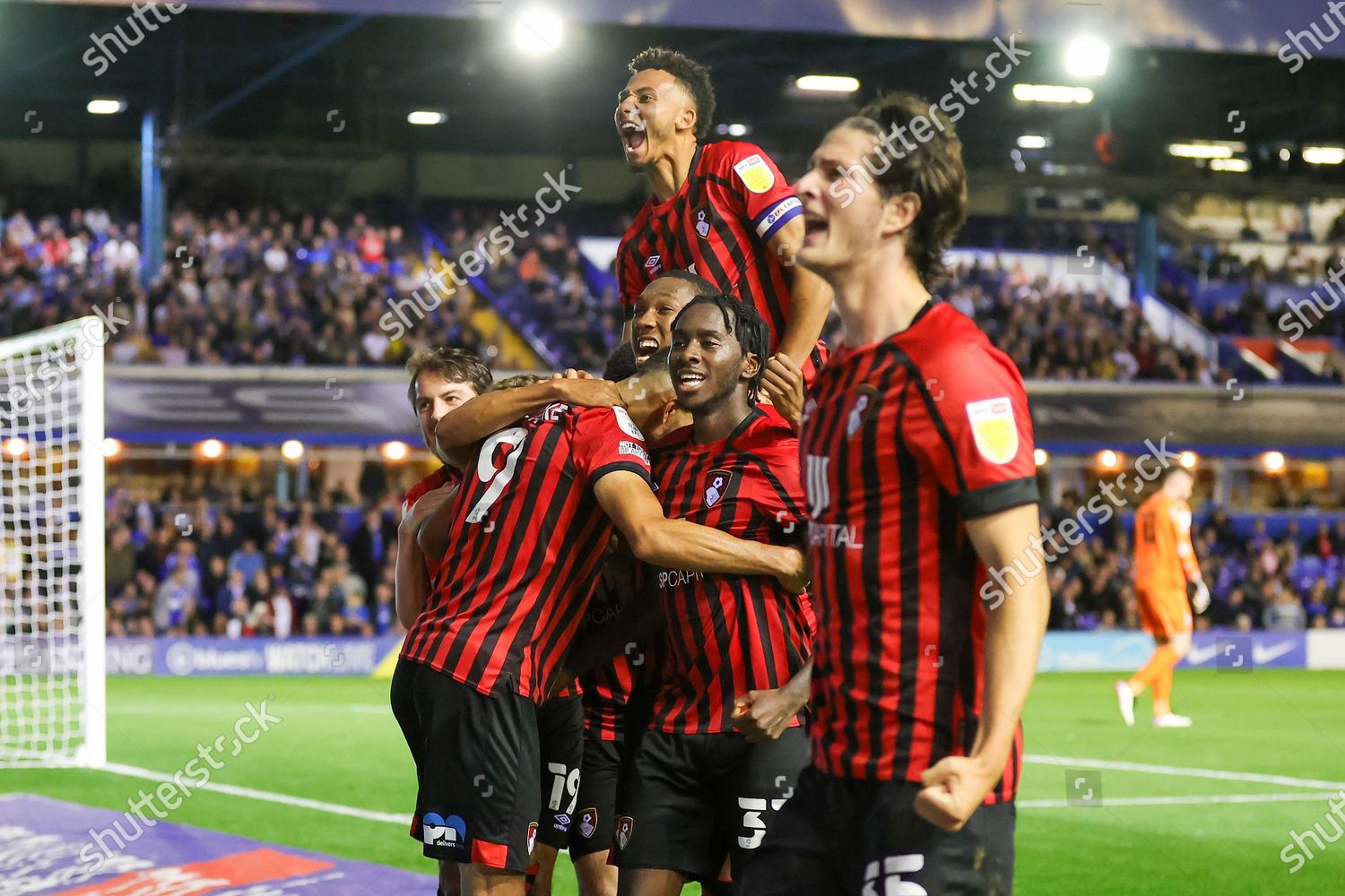 GOAL BOURNEMOUTH PLAYERS CELEBRATE AFTER FORWARD Editorial Stock Photo ...