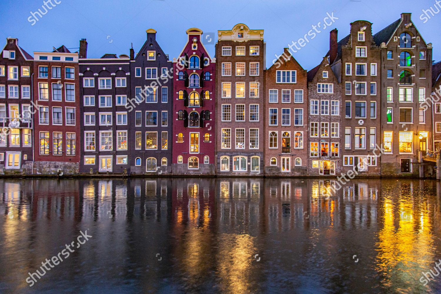 Famous Colorful Dancing Houses Authentic Dutch Editorial Stock Photo ...