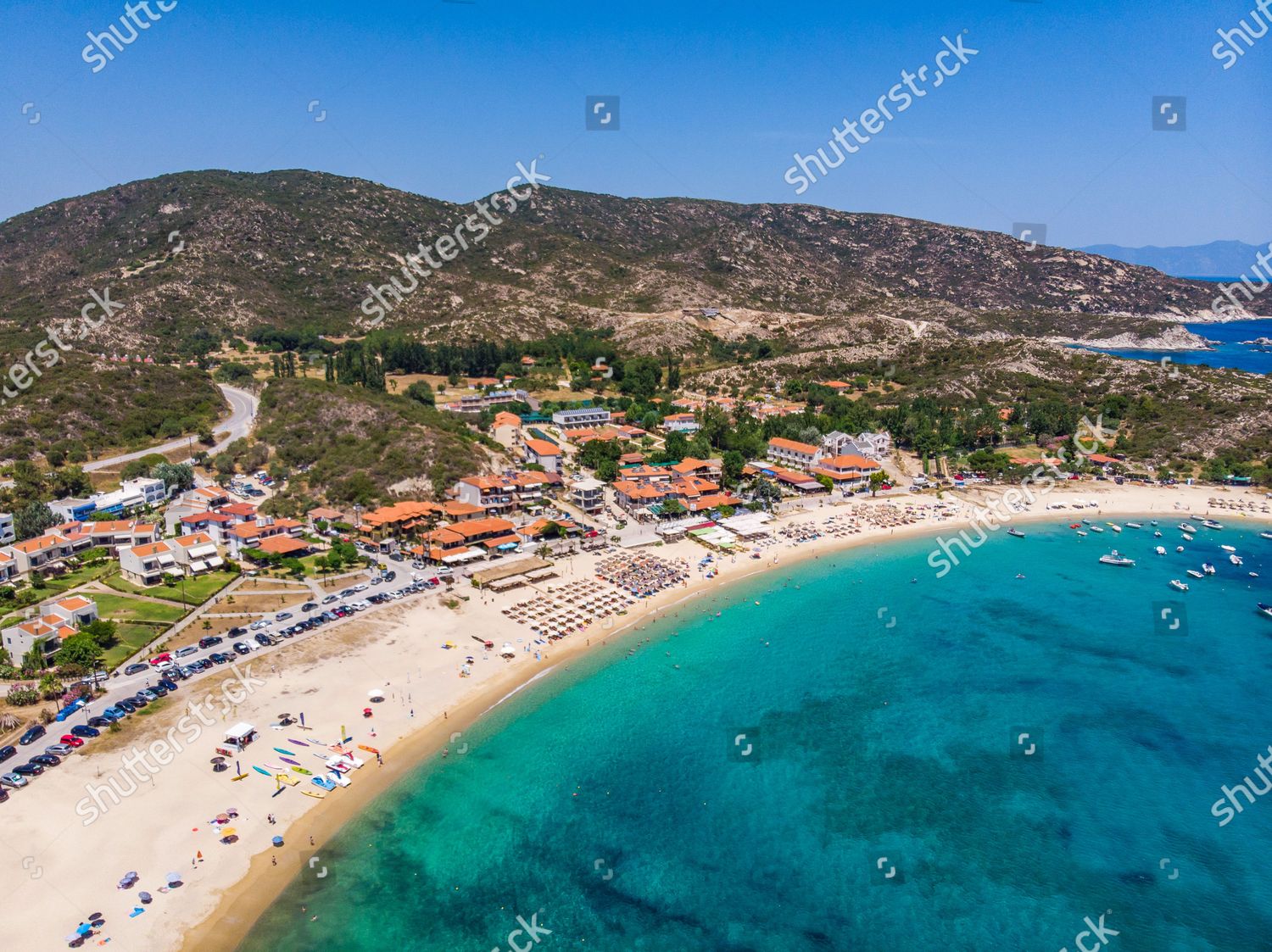 Aerial Images Drone Kalamitsi Beach Sithonia Editorial Stock Photo ...