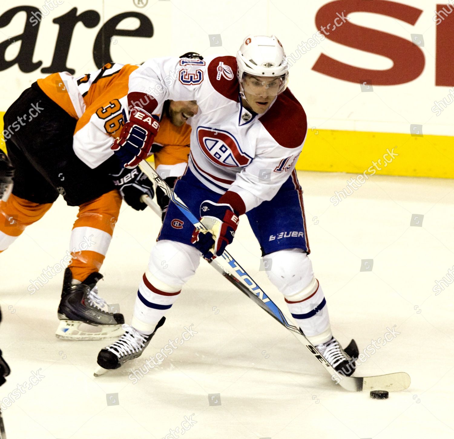 Philadelphia Flyers Centre Darroll Powe Comes Editorial Stock Photo ...
