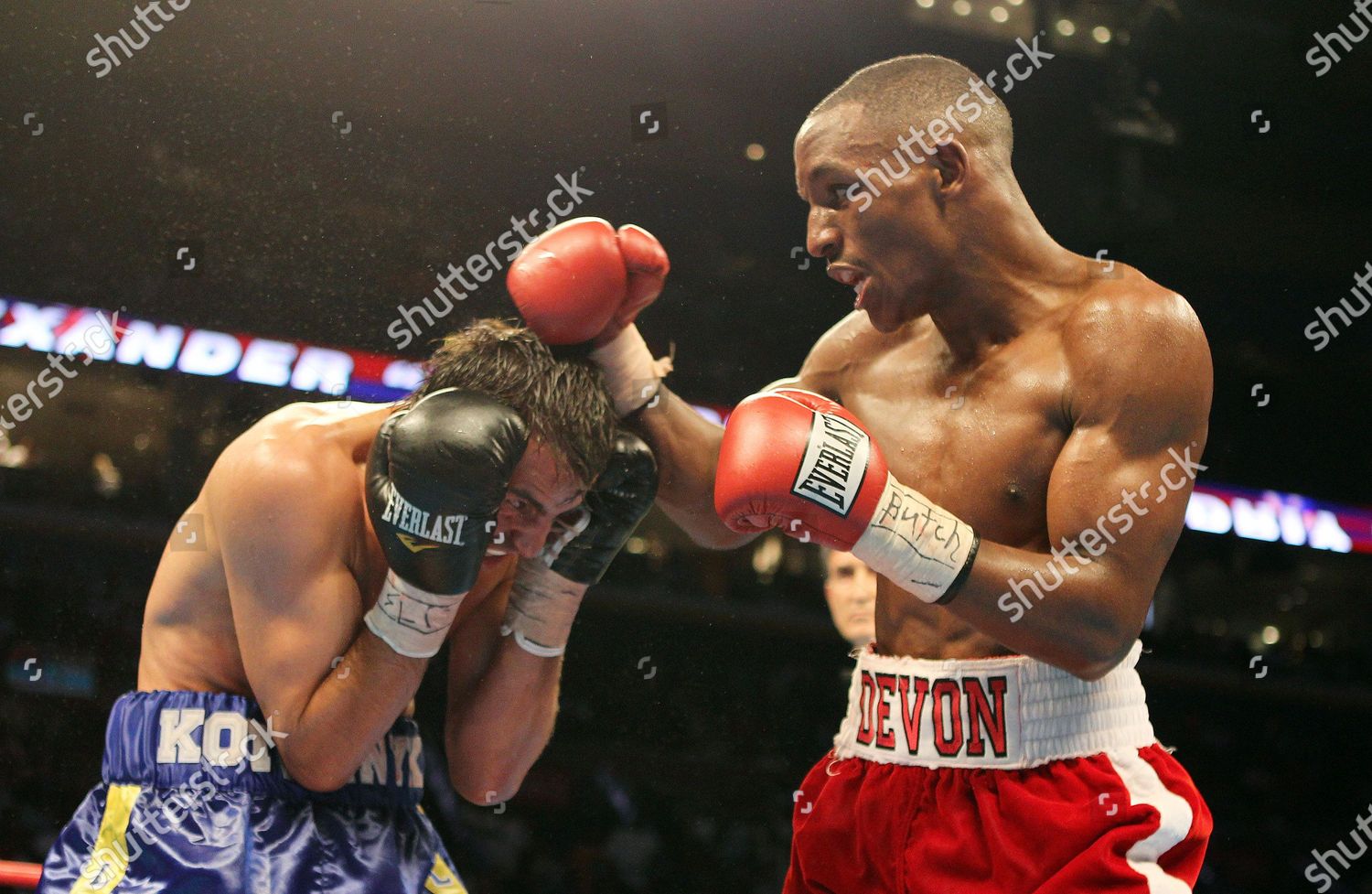 Boxer Devon Alexander R Connects Head Editorial Stock Photo - Stock ...