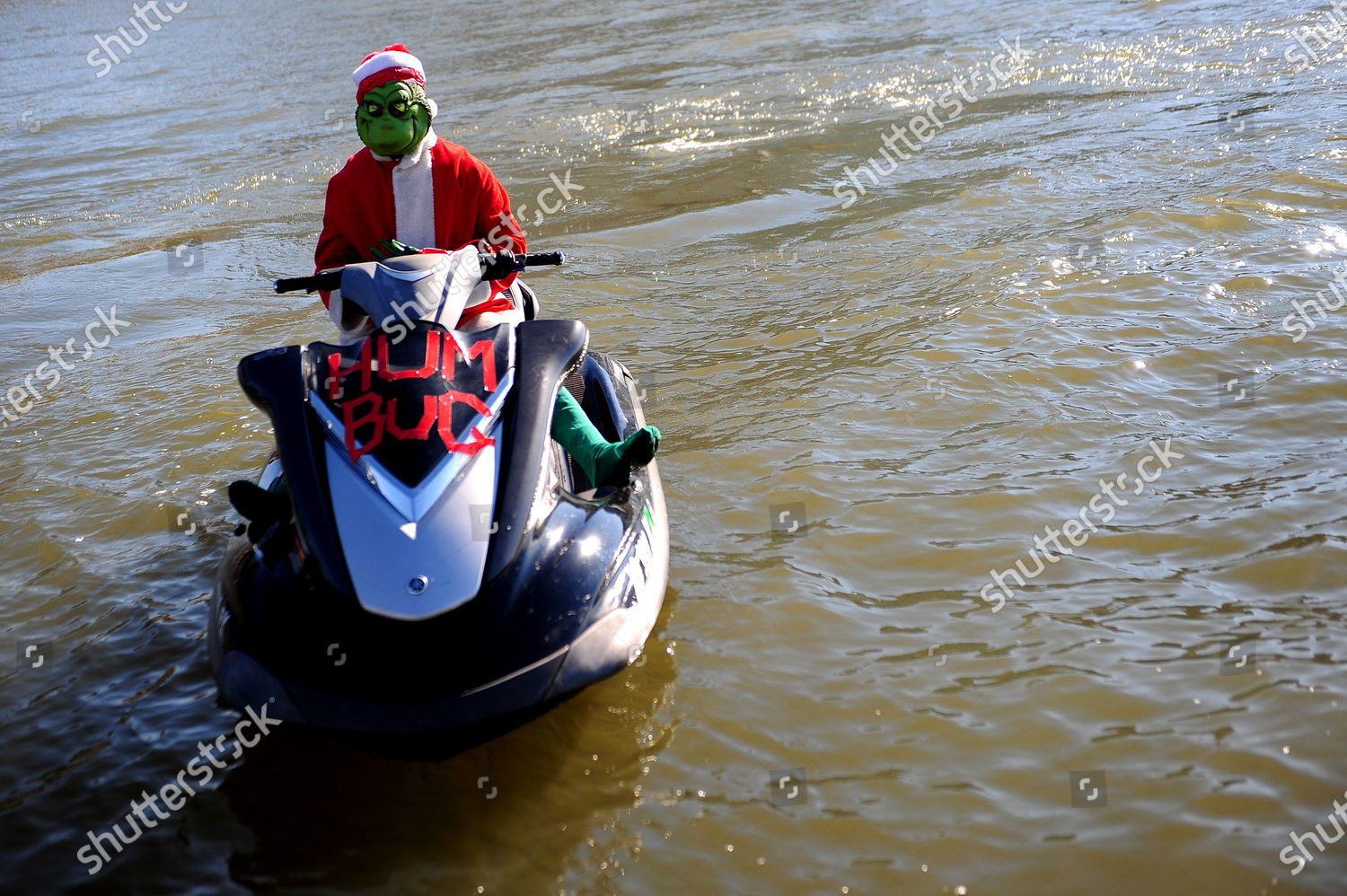Performer Dressed Grinch Drives Jet Ski Editorial Stock Photo - Stock ...