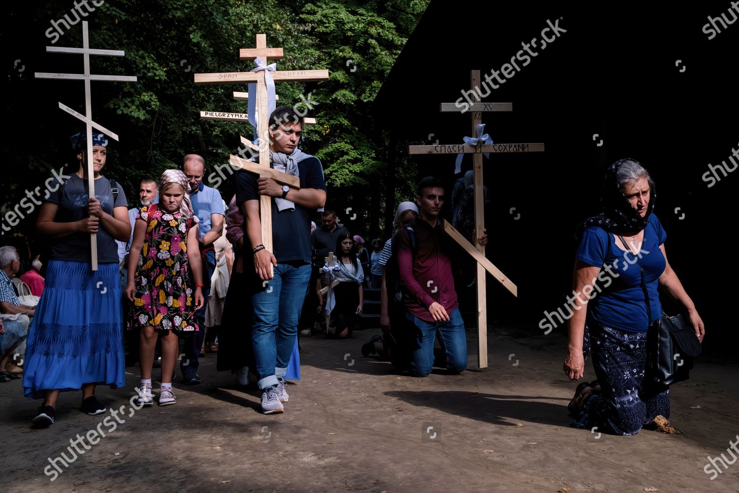 Believers Walk Crosses Religious Symbols During Editorial Stock Photo ...