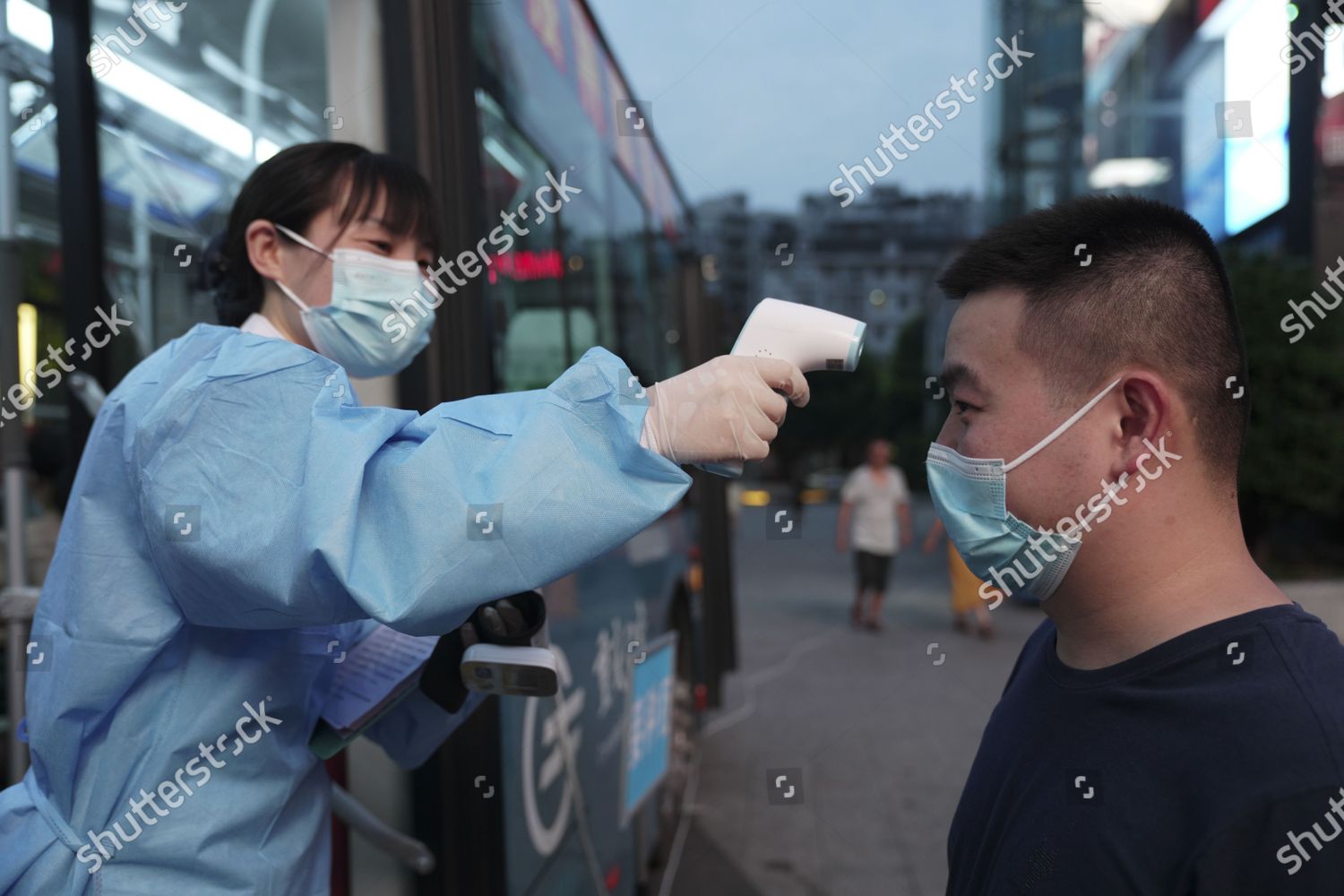 Man Has His Body Temperature Checked Editorial Stock Photo - Stock ...