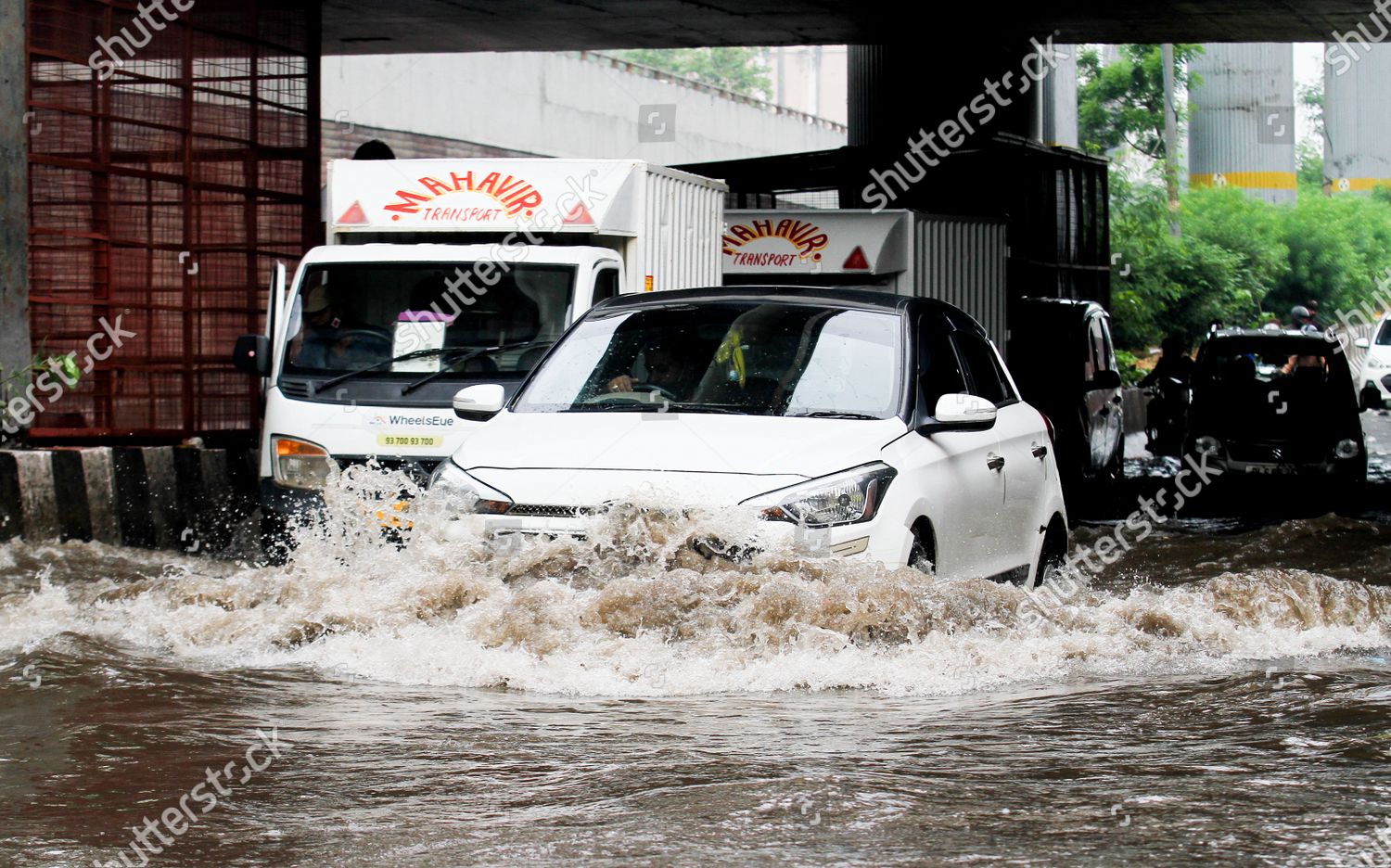 Car Moves Through Waterlogged Road After Editorial Stock Photo - Stock ...