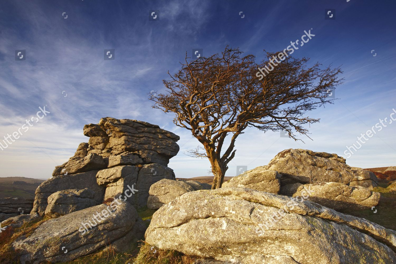 Saddle Tor Dusk Dartmoor National Park Editorial Stock Photo - Stock ...