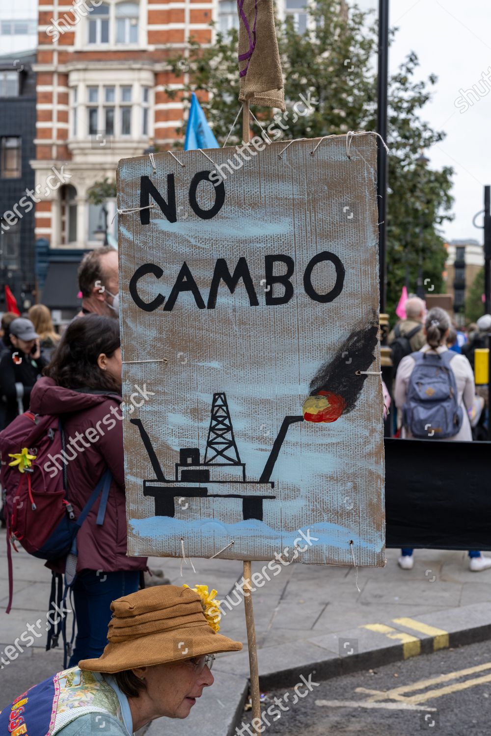 Protestor Holding No Cambo Sign Editorial Stock Photo - Stock Image ...