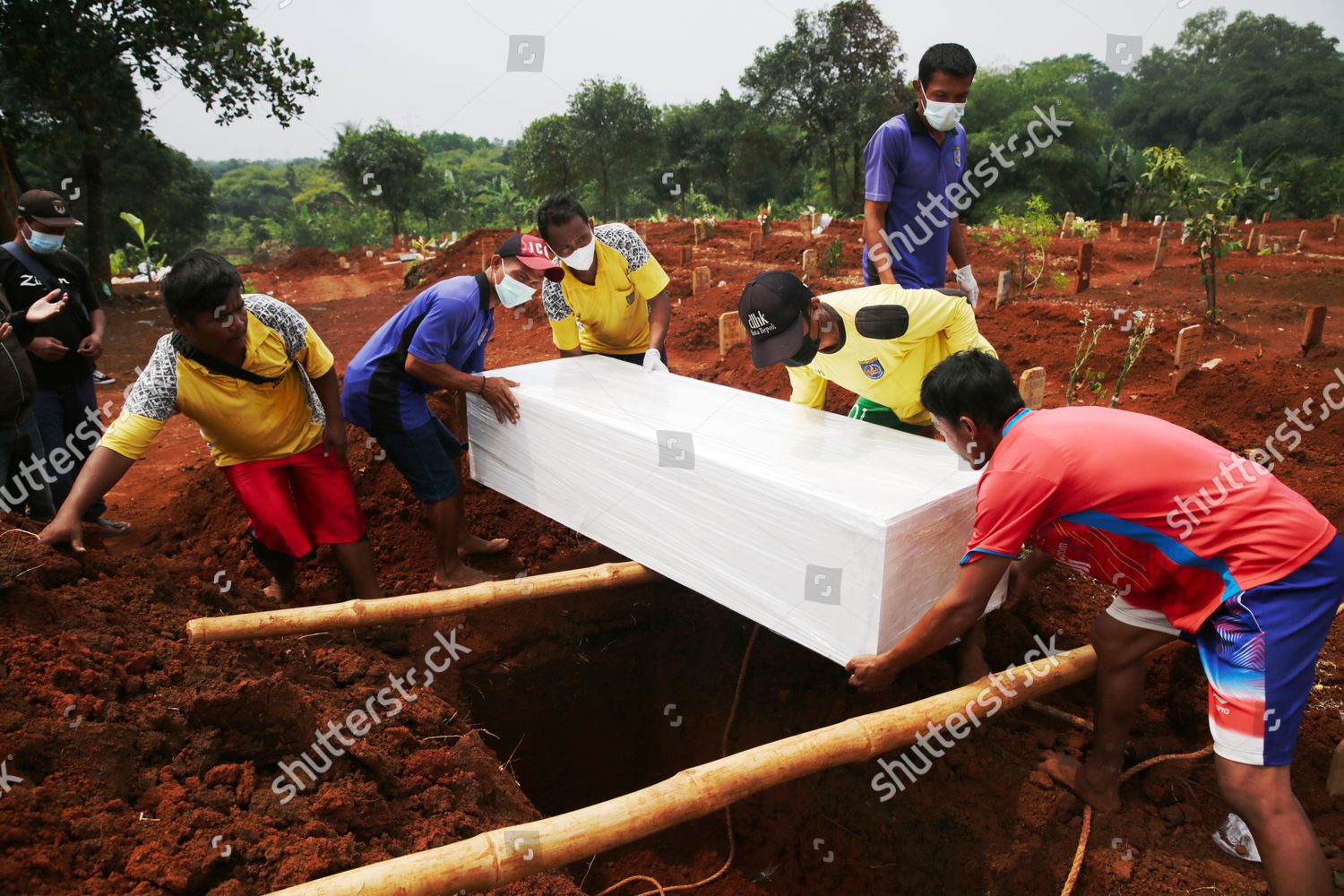 Cemetery Workers Carry Coffin Person Who Editorial Stock Photo - Stock ...