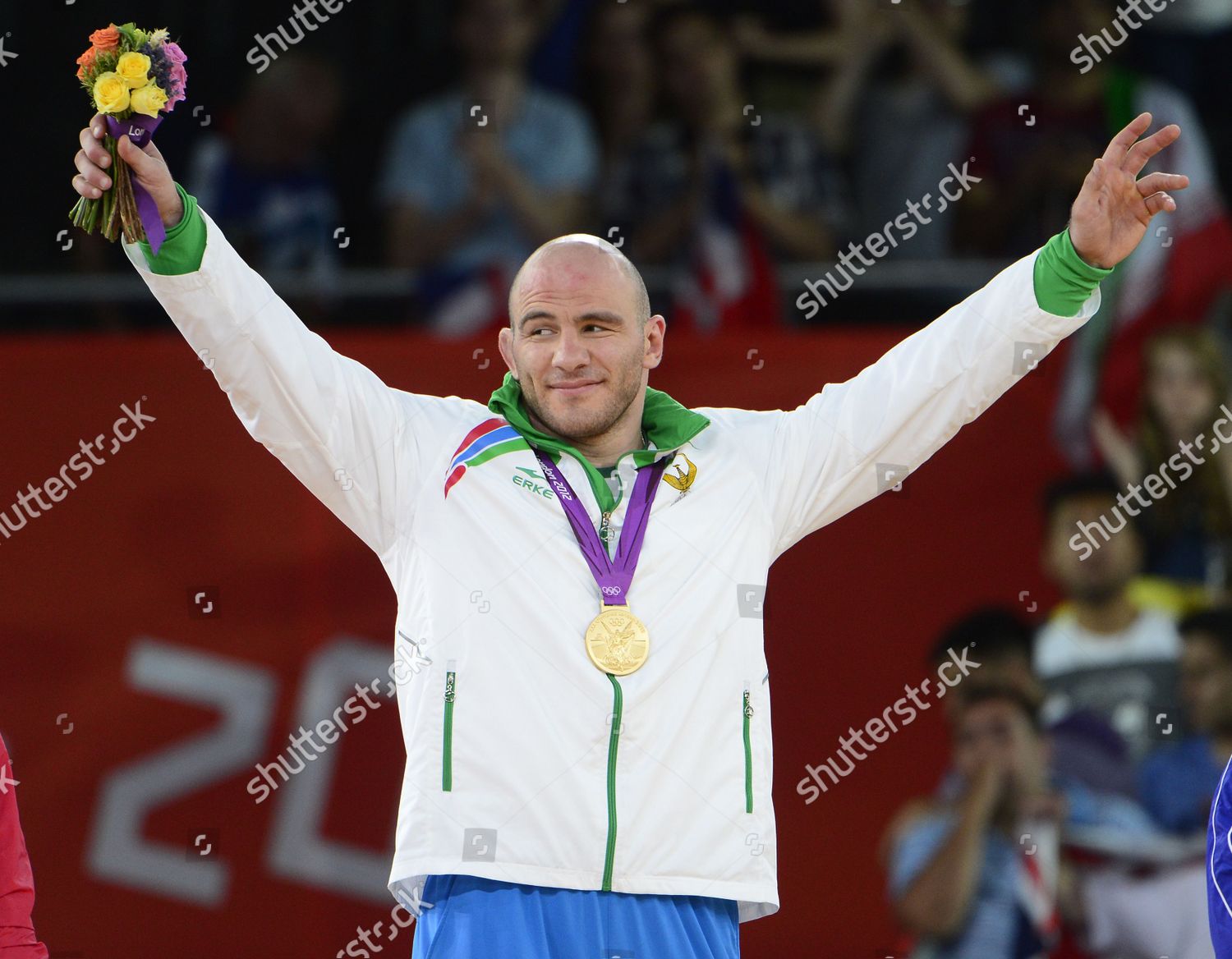 Artur Taymazov Uzbekistan Acknowledges Cheers Crowd Editorial Stock ...