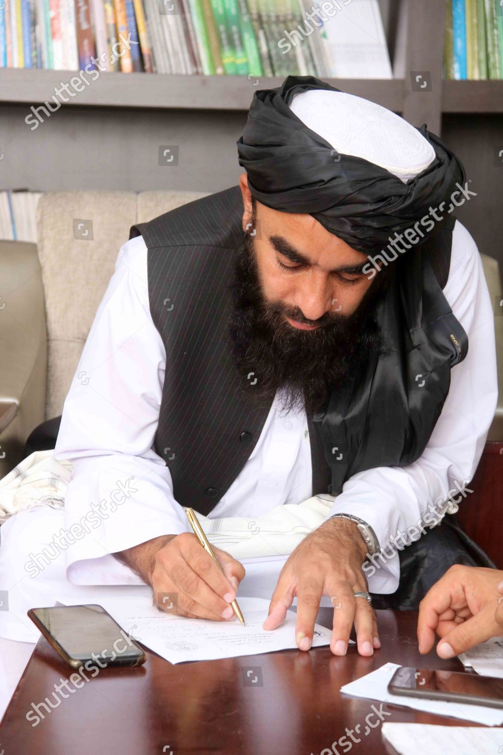 Taliban Spokesman Zabiullah Mujahid During Interview Editorial Stock ...