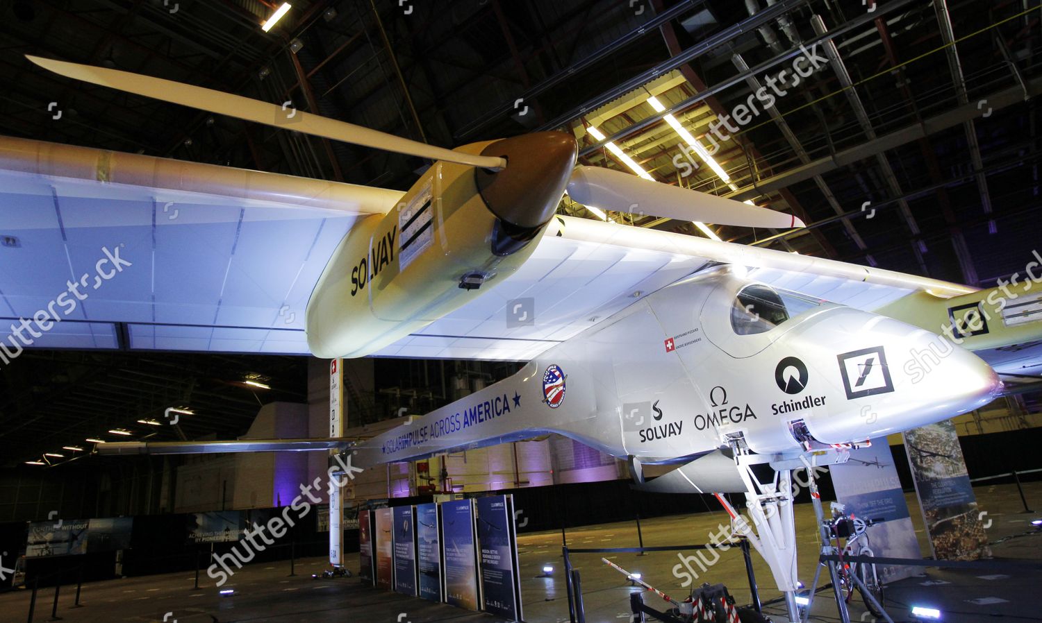 Solar Impulse Solarpowered Airplane Swiss Pioneers Editorial Stock ...