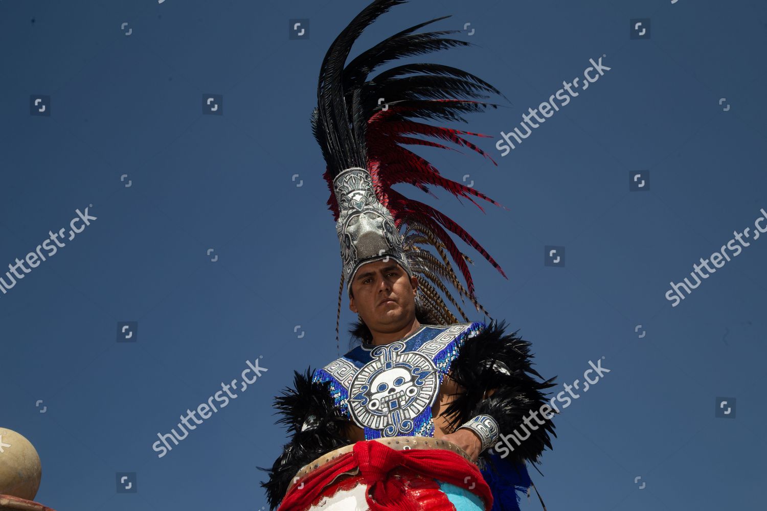 Man Poses Dressed Aztec Warrior Aztec Editorial Stock Photo - Stock ...