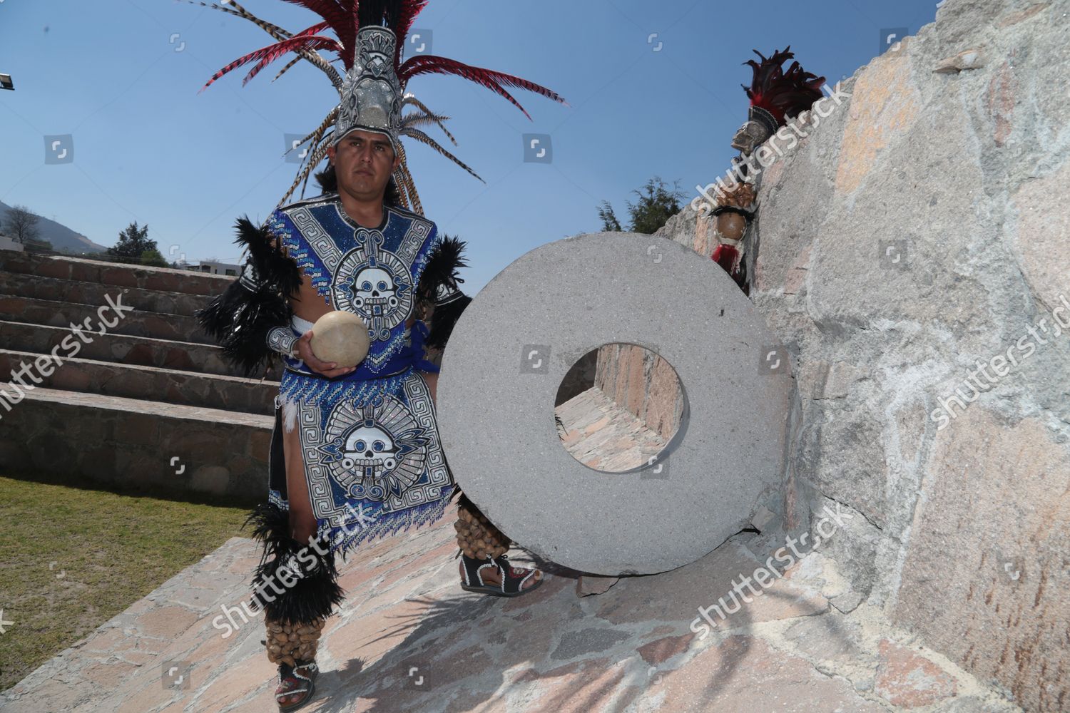 Man Poses Dressed Aztec Warrior Aztec Editorial Stock Photo - Stock ...