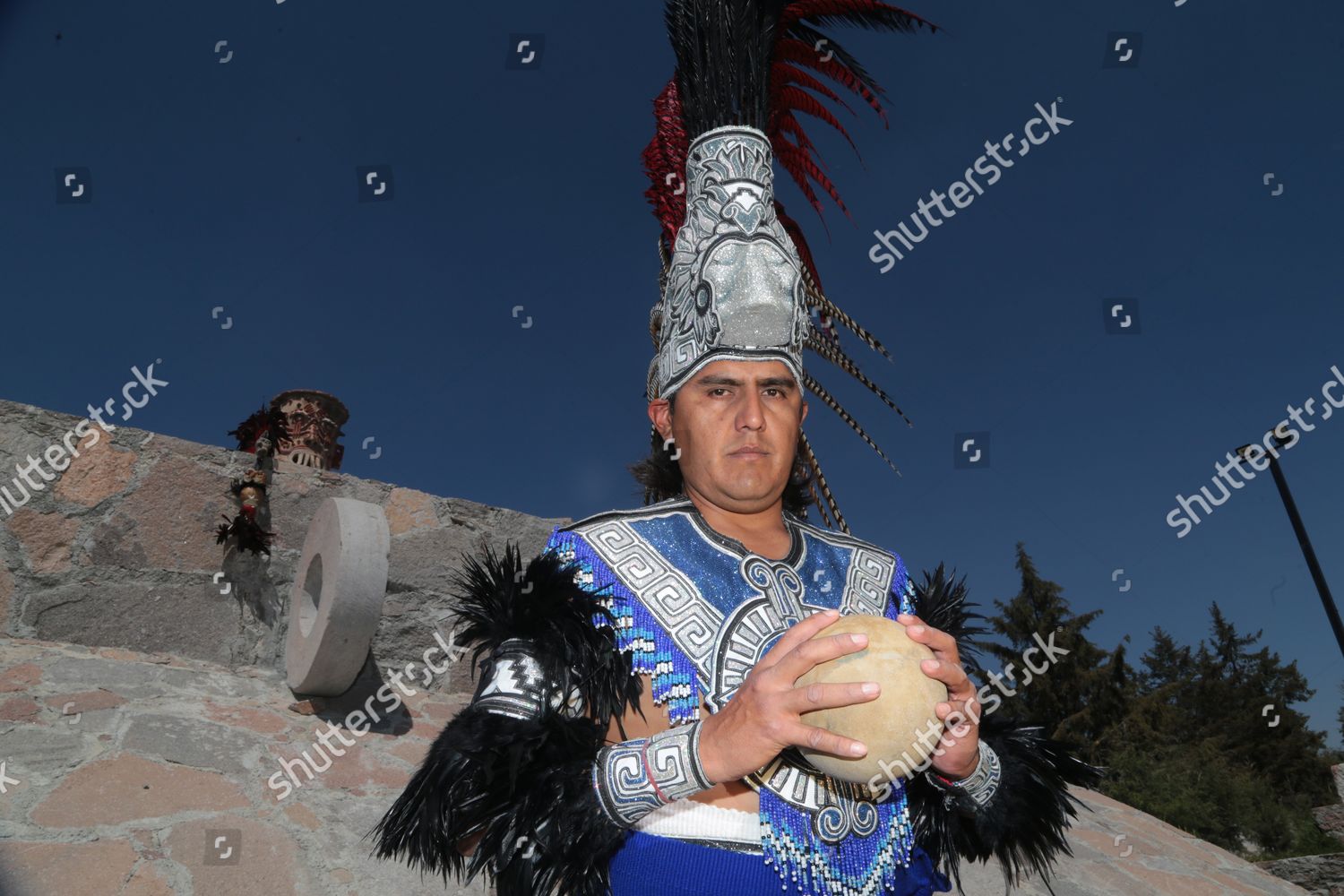 Man Poses Dressed Aztec Warrior Aztec Editorial Stock Photo - Stock ...
