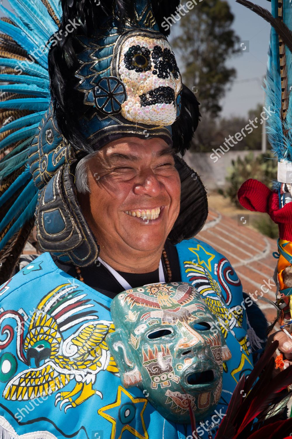 Man Poses Dressed Aztec Warrior Front Editorial Stock Photo - Stock ...