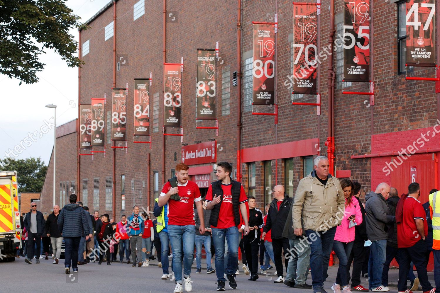 Aberdeen Display New Flags Outside Pittodrie Editorial Stock Photo ...