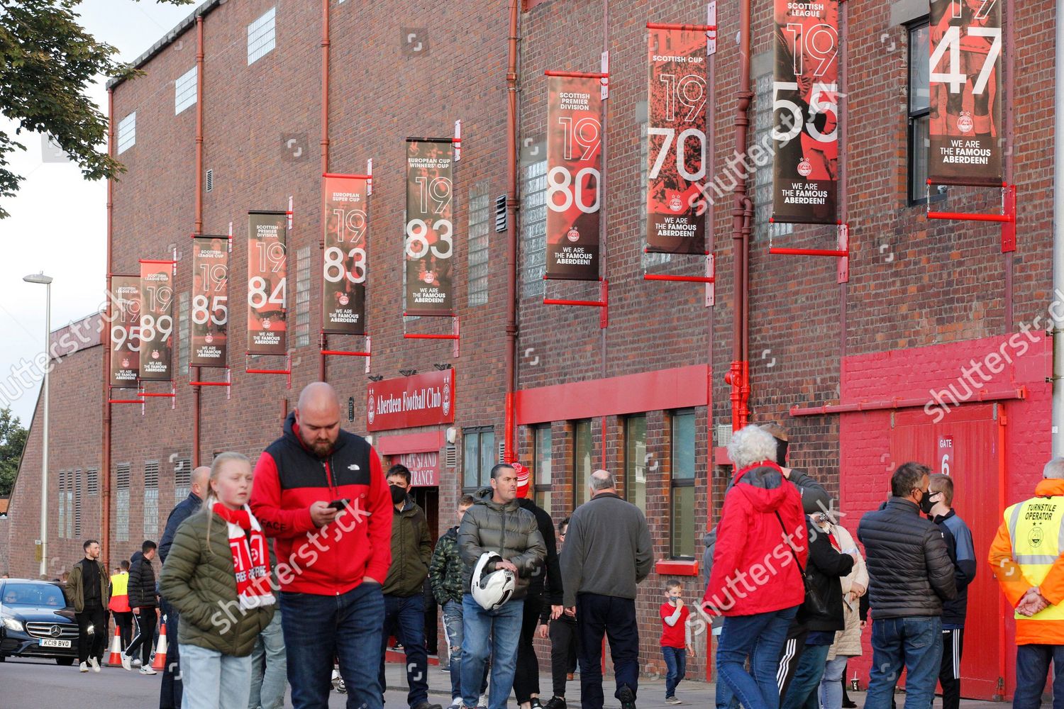 Aberdeen Display New Flags Outside Pittodrie Editorial Stock Photo ...