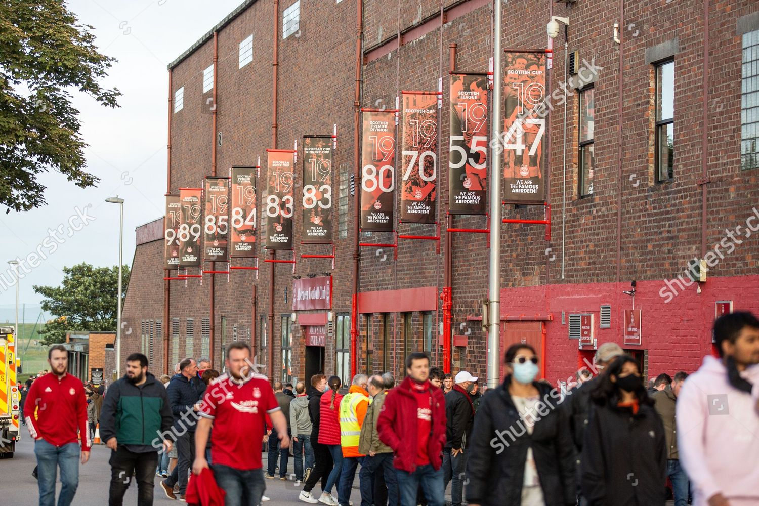Aberdeen Display New Flags Outside Pittodrie Editorial Stock Photo ...