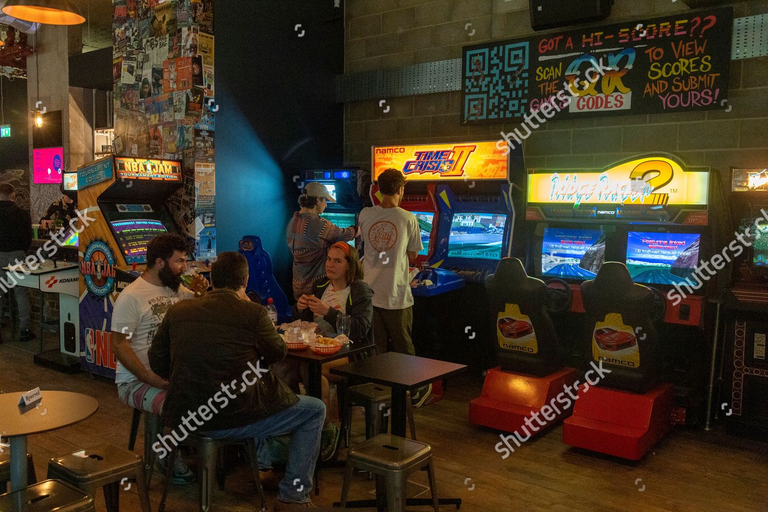 Visitors Play Retro Arcade Video Games Editorial Stock Photo - Stock ...