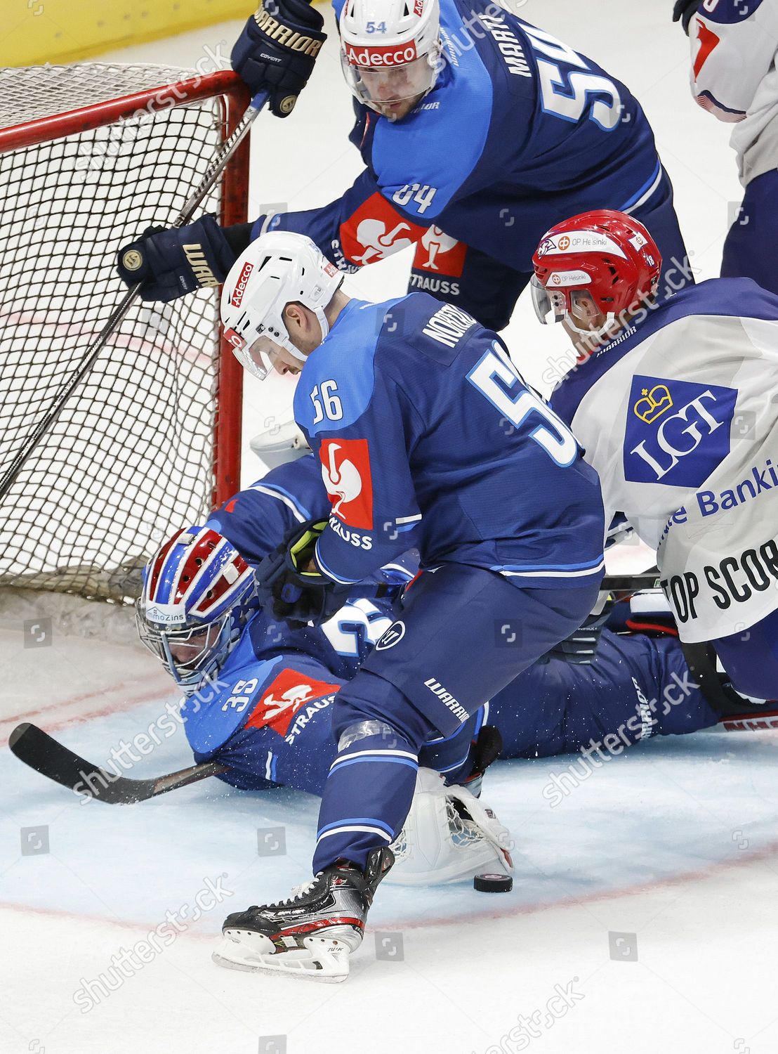 Zsc Lions Goalkeeper Ludovic Waeber Saves Editorial Stock Photo - Stock ...
