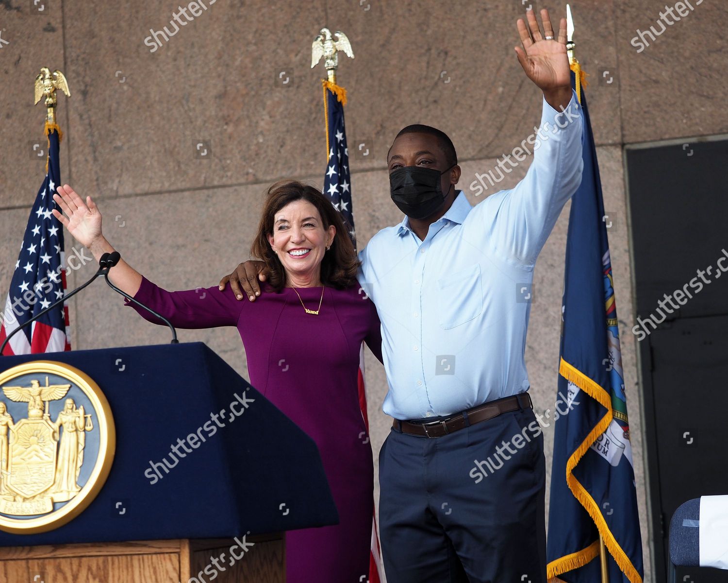 Governor Kathy Hochul Senator Brian Benjamin Editorial Stock Photo ...
