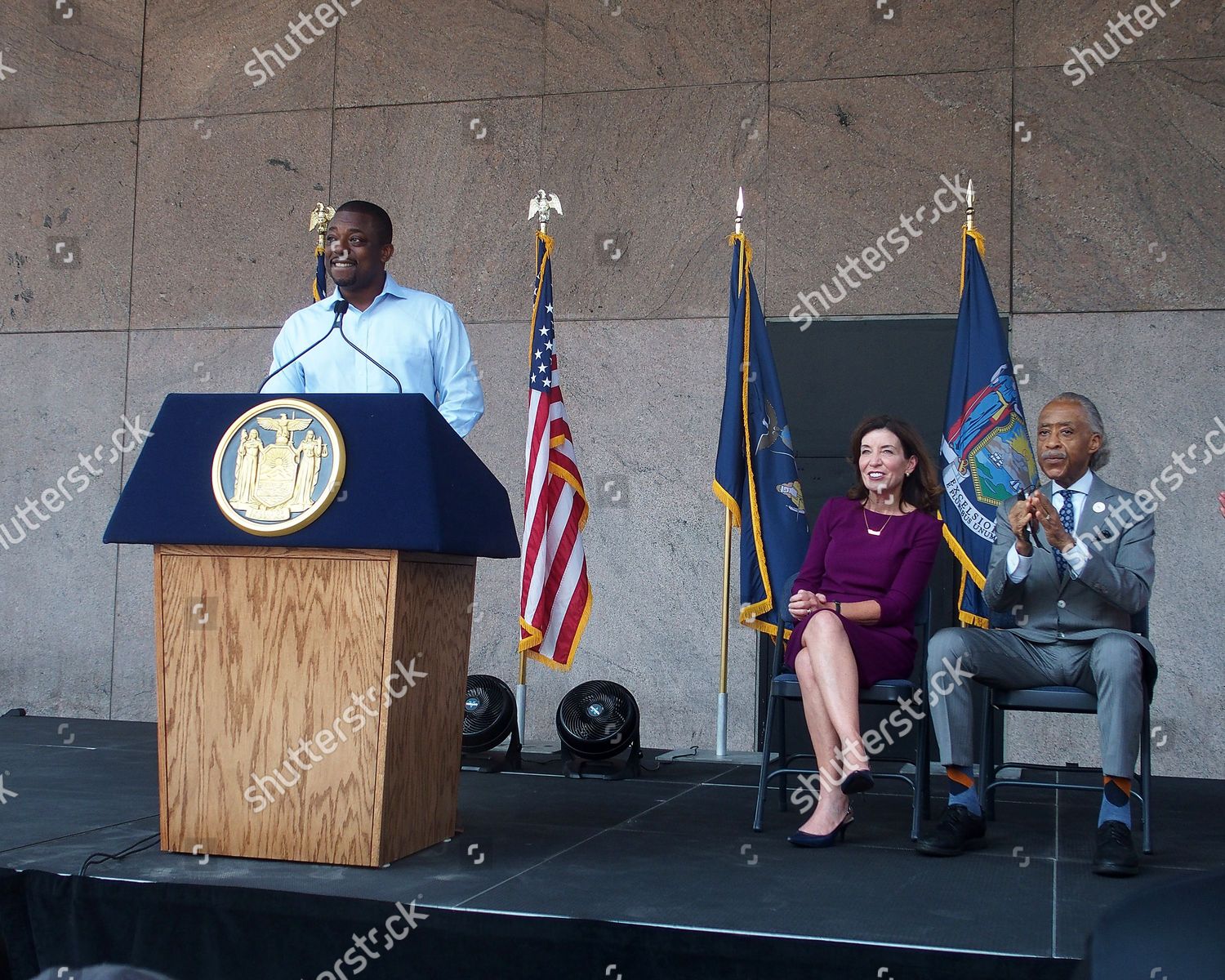 Senator Brian Benjamin Governor Kathy Hochul Editorial Stock Photo ...