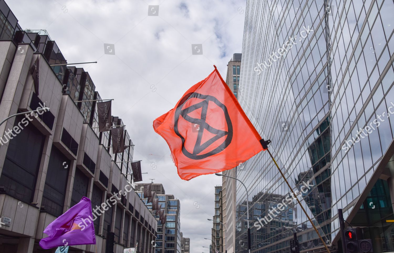 Extinction Rebellion Flag Seen During Demonstration Editorial Stock ...