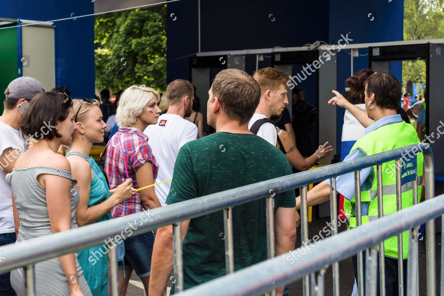 Football Fans Queuing Front Fan Zone Editorial Stock Photo - Stock ...