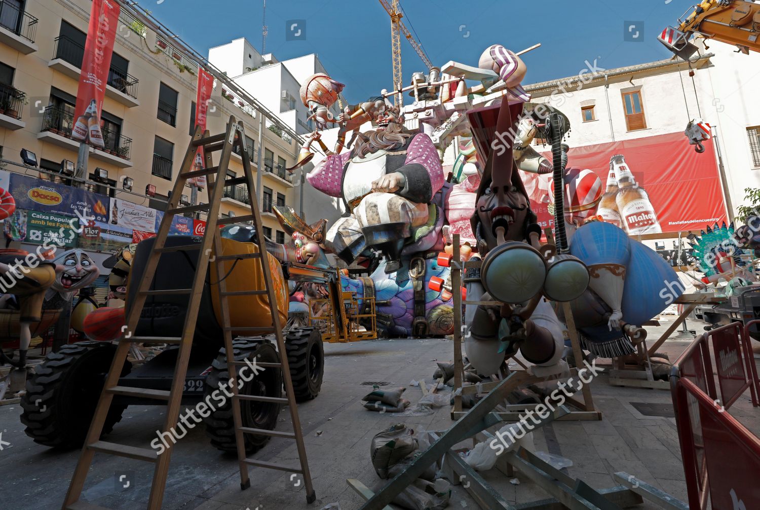 Artists Give Finishing Touches Their Fallas Editorial Stock Photo ...