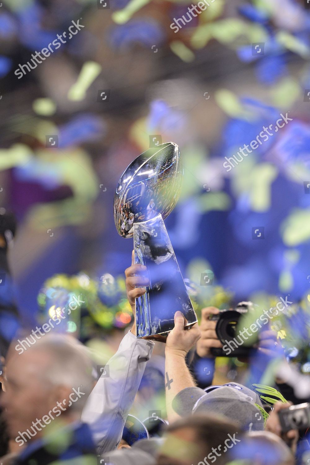 Seattle Seahawks Hoist Vince Lombardi Trophy Editorial Stock Photo ...